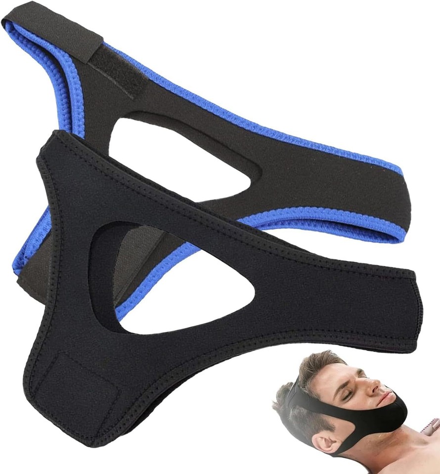 2 Pack Anti Snore Chin Strap Stop Snoring Belt Sleep Apnea Support ...