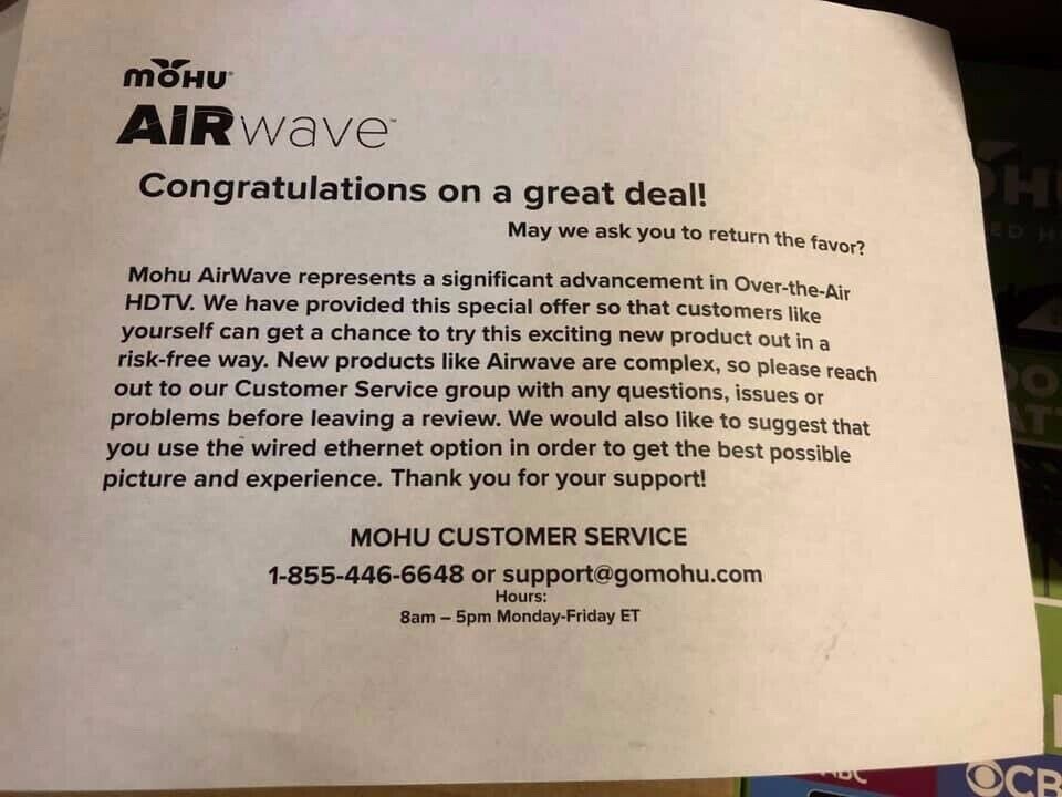 Mohu AirWave HDTV Streaming Device, Premium Edition, Free TV, OTA ...