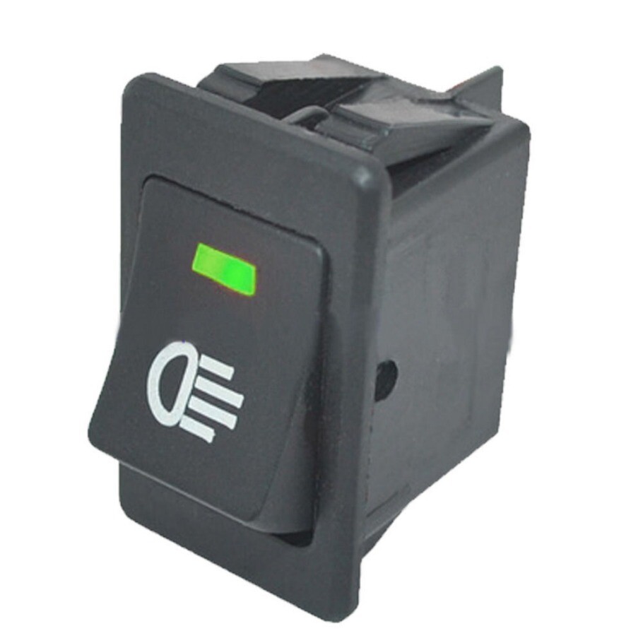 5xCar 12V 35A Fog Light Rocker Toggle Switch Green LED Dashboard Kit ...