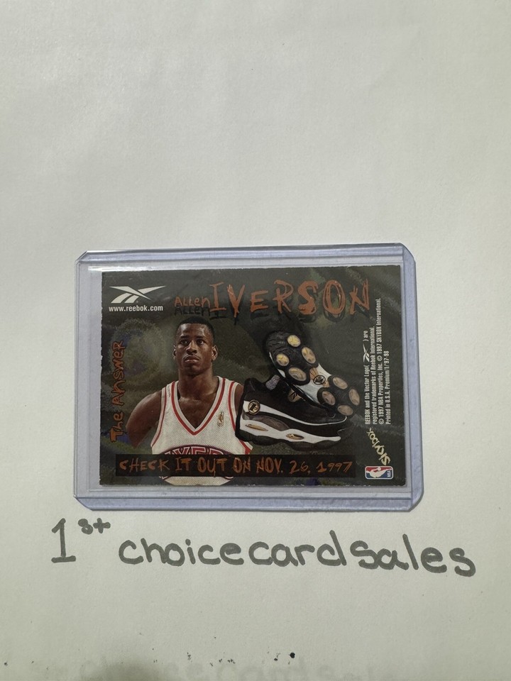 1997-98 Skybox Reebok The Answer Silver Promo Card Allen Iverson 76ers ...