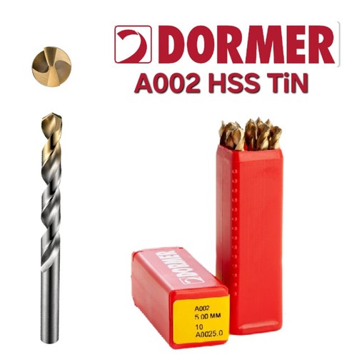 Dormer A002 HSS TiN metric jobber drills high speed steel twist drills ...