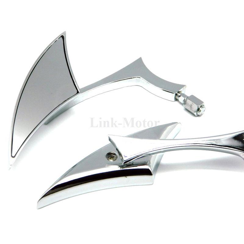2x Chrome Blade Motorcycle Side Mirrors For Harley Touring Chopper ...
