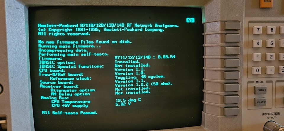 HP Agilent Keysight 8713B Network Analyzer 300kHz - 3GHz Opt 1C2 BASIC ...