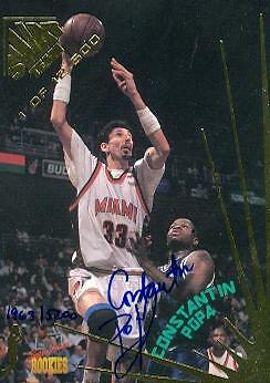 Constantin Popa autographed Basketball Card (Miami) 1995 Signature ...