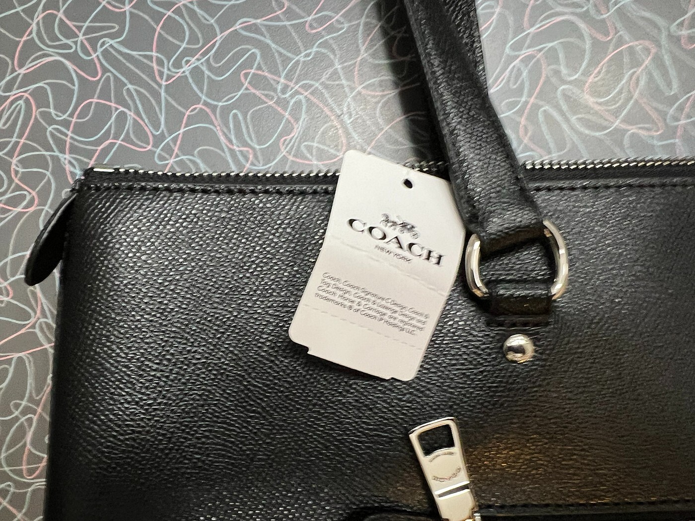 Coach F79608 Leather Gallery Shoulder Tote Purse - Black for sale ...