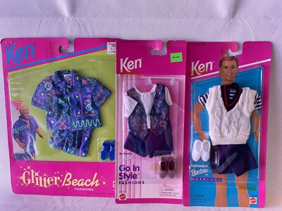 Barbie Ken Fashions NIB LOT of 3 blue shorts preppy outfits Mattel 1992 ...