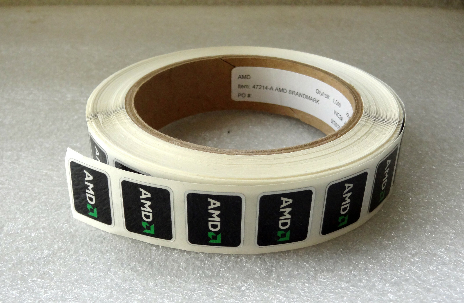 Lot of 50 AMD Logo OEM Black CPU Stickers 16.5mm x 19.5mm For Laptop or ...