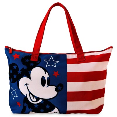 Disney Mickey Mouse Americana Canvas Beach Tote Bag 2019 Disney Store ...