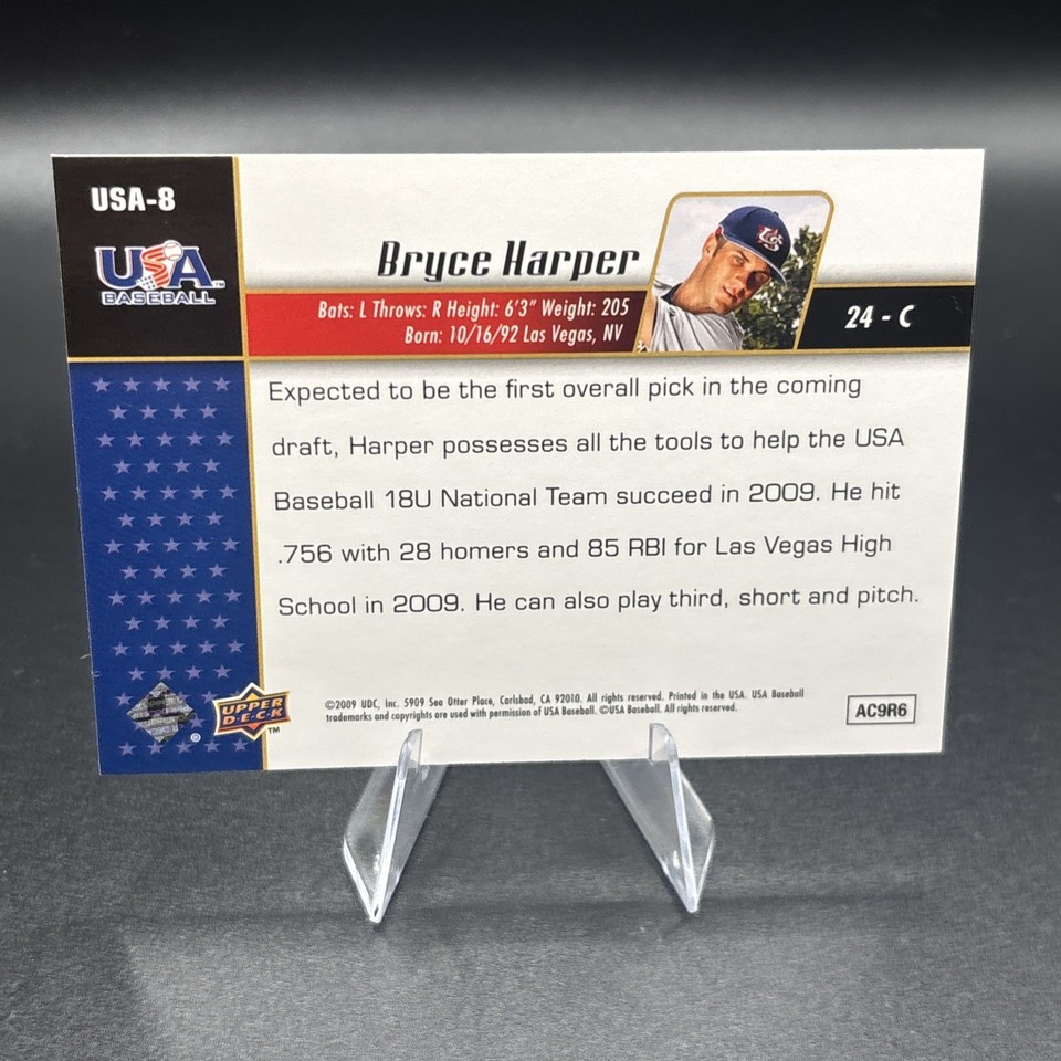 Bryce Harper #USA-8 USA Star Prospects 2009 Upper Deck Signature Stars ...