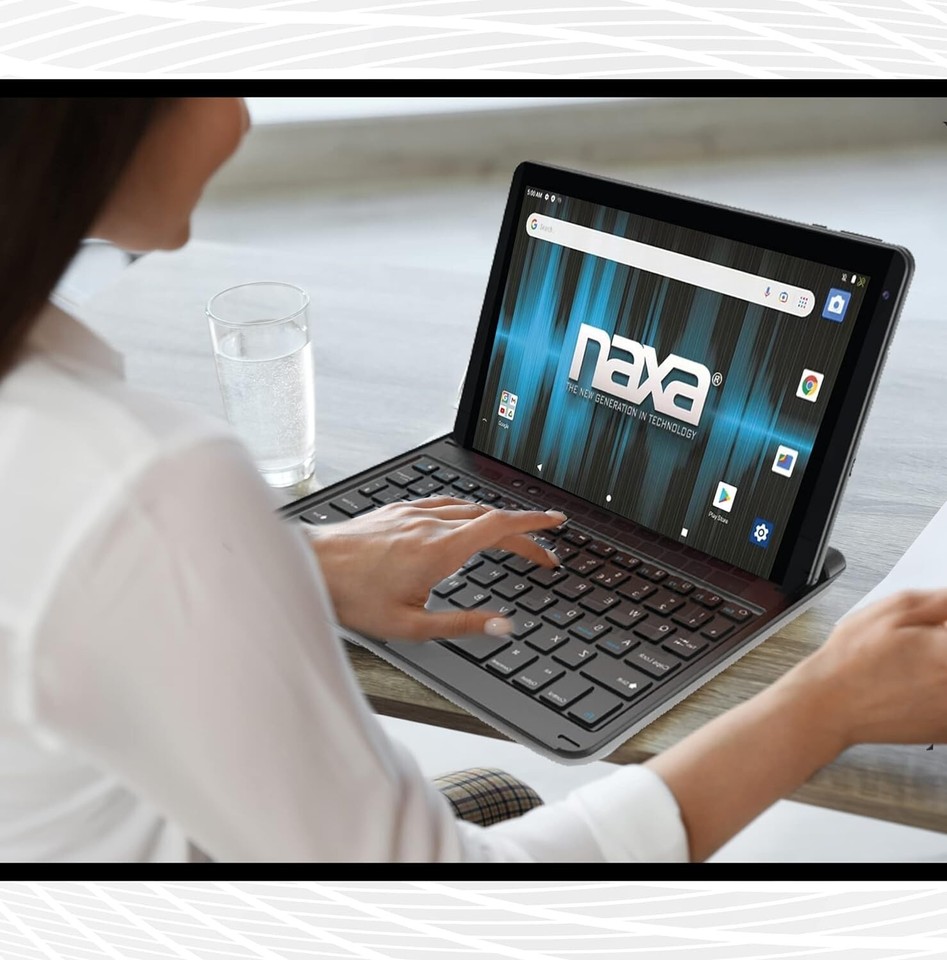 NAXA NID-1070BLACK 2-in-1 10.1" Core Tablet w/Android 11 & Bluetooth ...