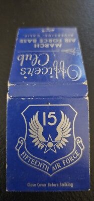 MARCH AFB Riverside CA Officers Club Matchbook | Circa 1960s | eBay