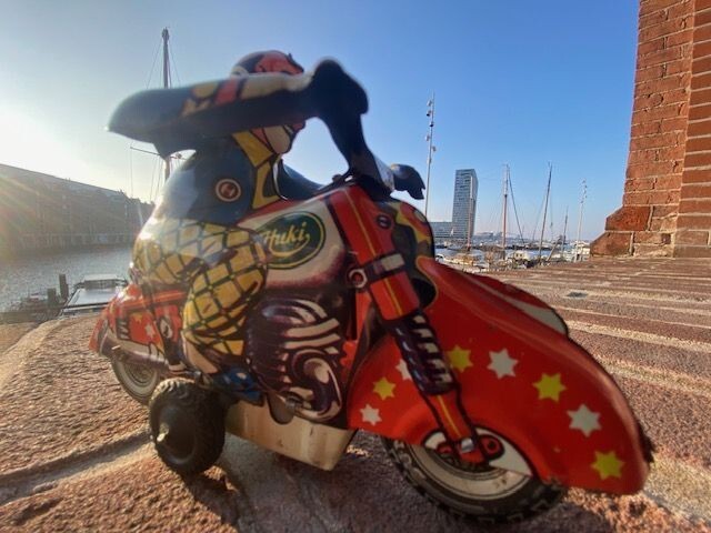 Tin Toy Motorcycle Huki Clown | eBay