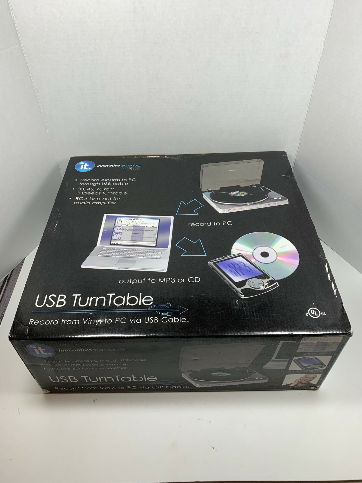 Innovative Technology ITUT-201 USB Turntable Record From Vinyl To PC ...