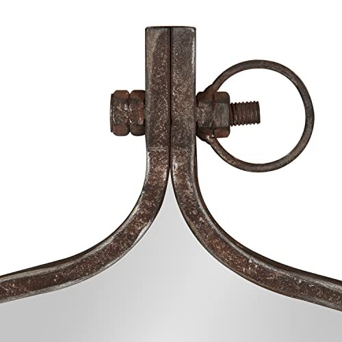 Yitro Round Industrial Rustic Metal Framed Wall Mirror, 23.5x28.5 ...