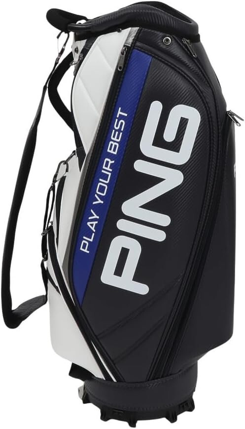 PING Golf Men's Caddy Bag SOFT PU 9.5 x 47 inch 3.2kg Navy White CB ...