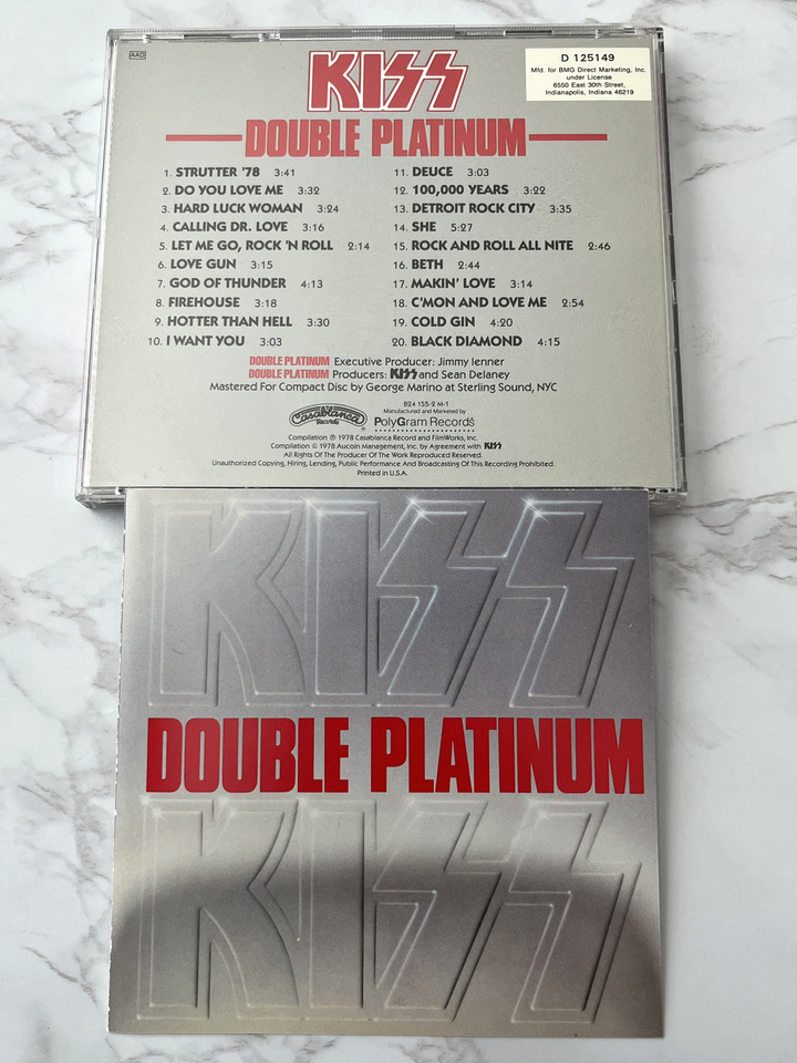 KISS Double Platinum CD EARLY PRESS! SILVER DISC! Casablanca 824 155-2 ...