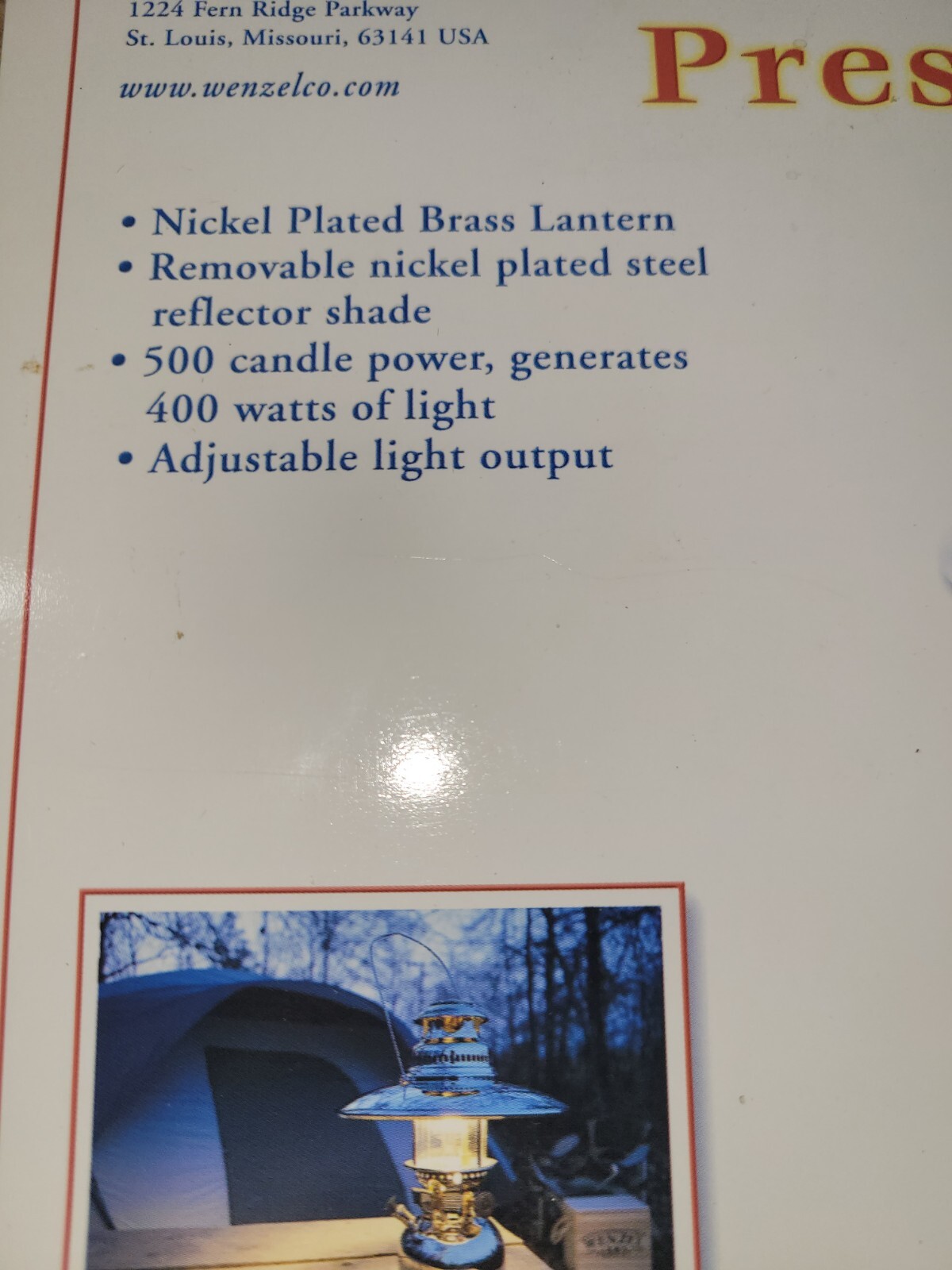 Wenzel Nickel Plated Pressure Lantern Serial Number 823018 for sale ...