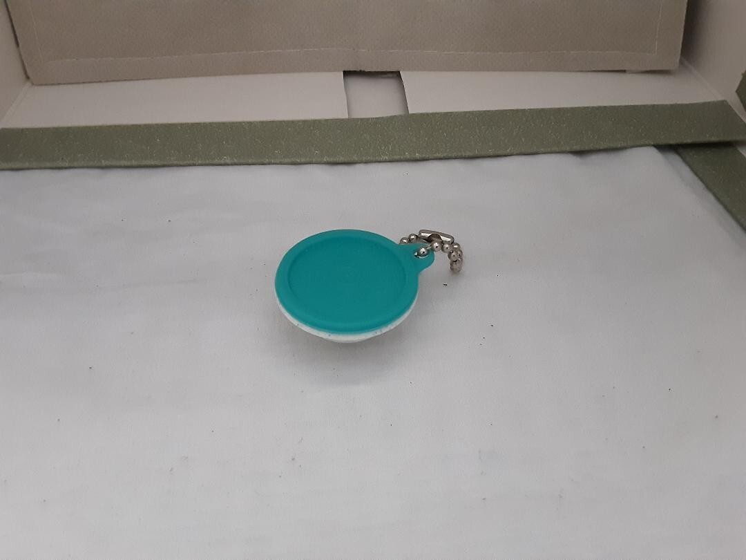Vintage Tupperware Key Chain Turquoise Lid White Speckled Bowl Party ...