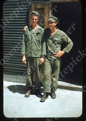 sl68 Original slide 1950's RK Korean War soldiers / military base 419a ...