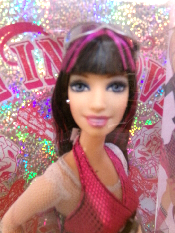 RAQUELLE BARBIE DOLL-MATTEL 2008-FANTASTIC DARK HAIR W/PINK-SUPER COOL ...