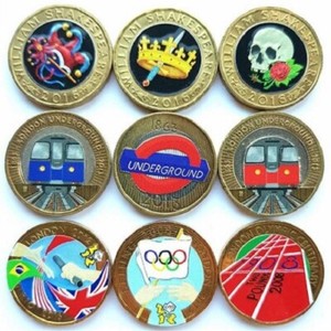 £2 TWO POUNDS COLOUR DECAL COIN STICKERS Olympics Underground ...