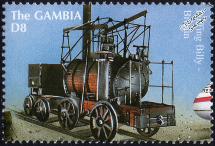 1813 Wylam Colliery Railway PUFFING BILLY Steam Train Locomotive Stamp ...