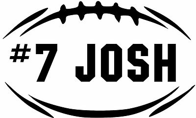 Custom Football Player Team Name Number Decal sticker U pick size ...