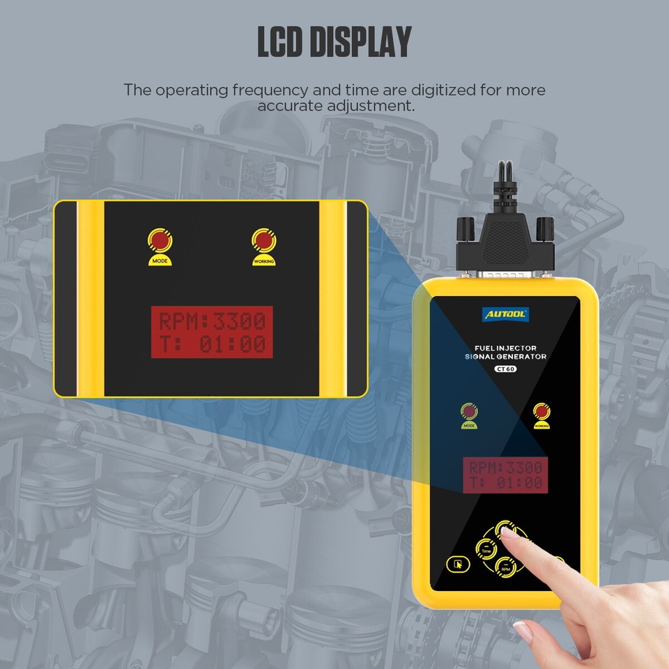 AUTOOL GDI Fuel Injector Cleaner Tester Adapter Injector Pulse Signal ...