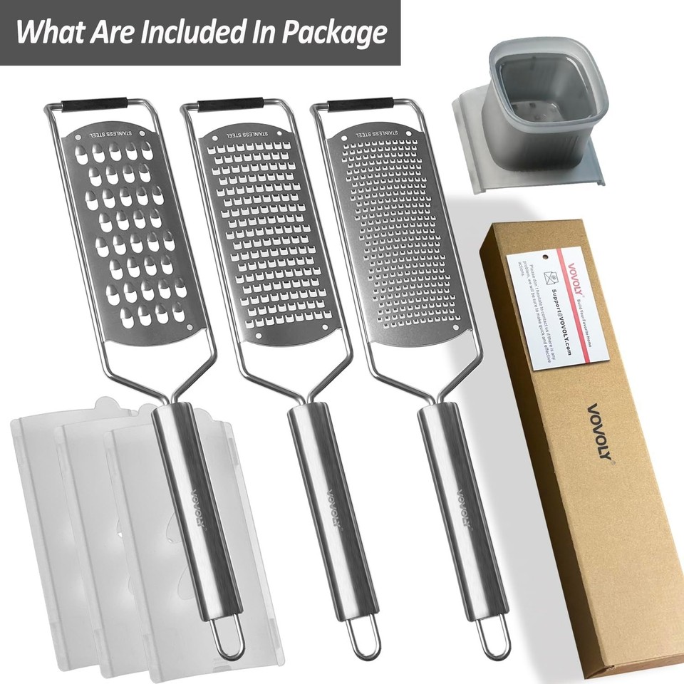 Zester Grater Set Cheese Grater with Stainless Steel Blades 4pcs ...