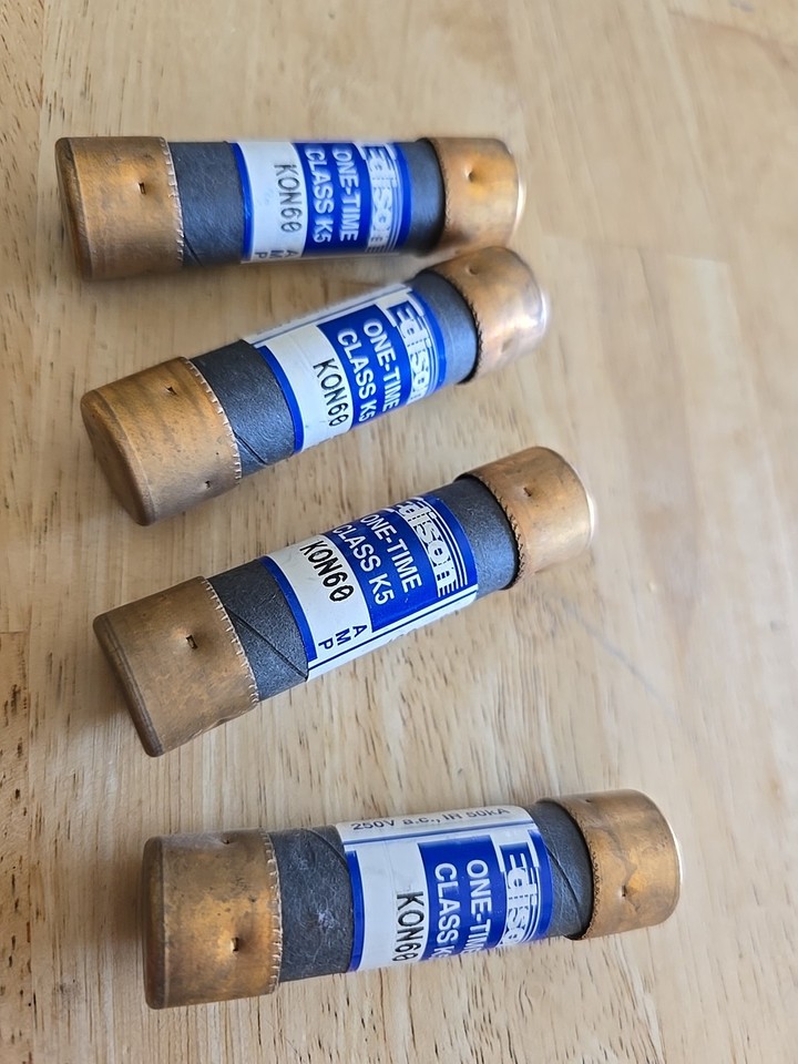 Edison one time class k five k o n sixty amp fuses | eBay