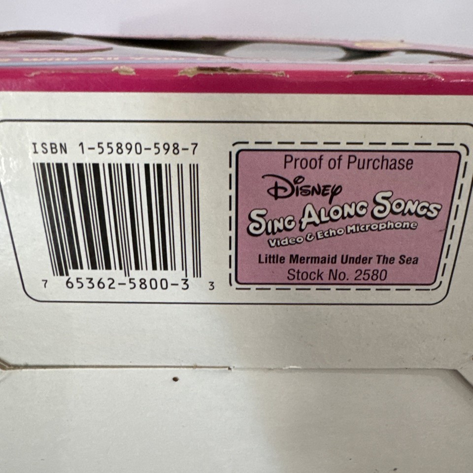 RARE- Disney Sing Along Songs Little Mermaid VHS/ Ariel Echo Microphone ...