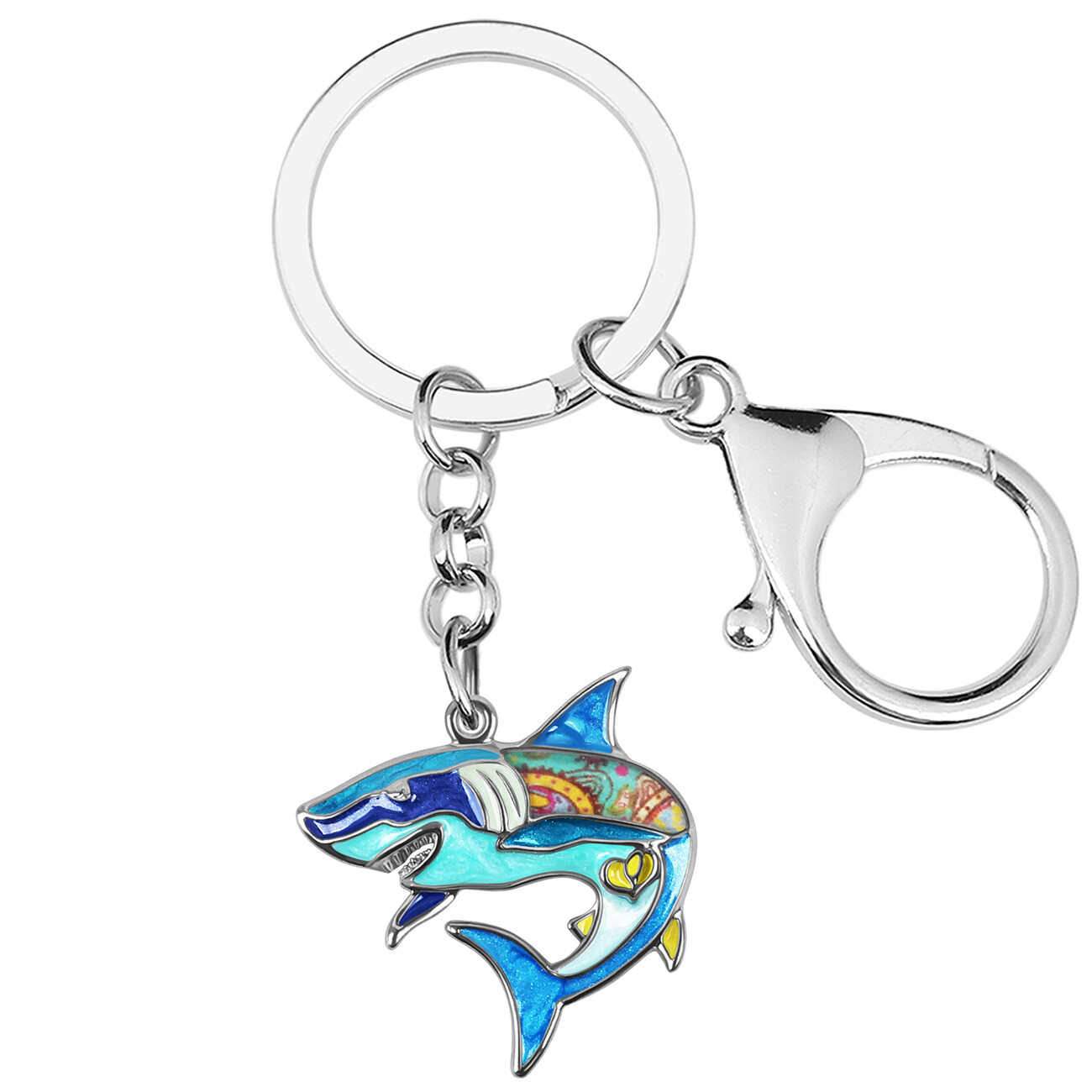 Enamel Alloy Ocean Shark Keychains Purse Key Ring Sea Life Jewelry ...