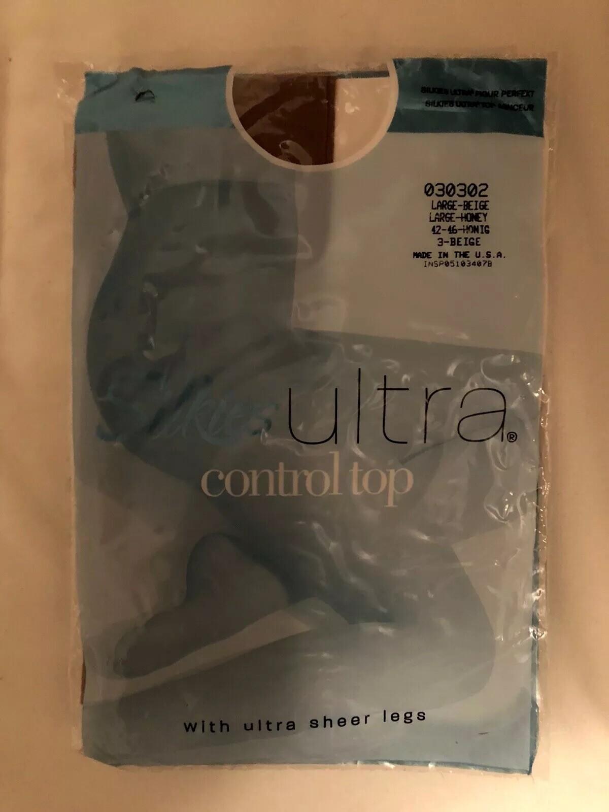 New Pantyhose Silkies Brand Ultra Control Top Large Beige-Honey Vintage ...
