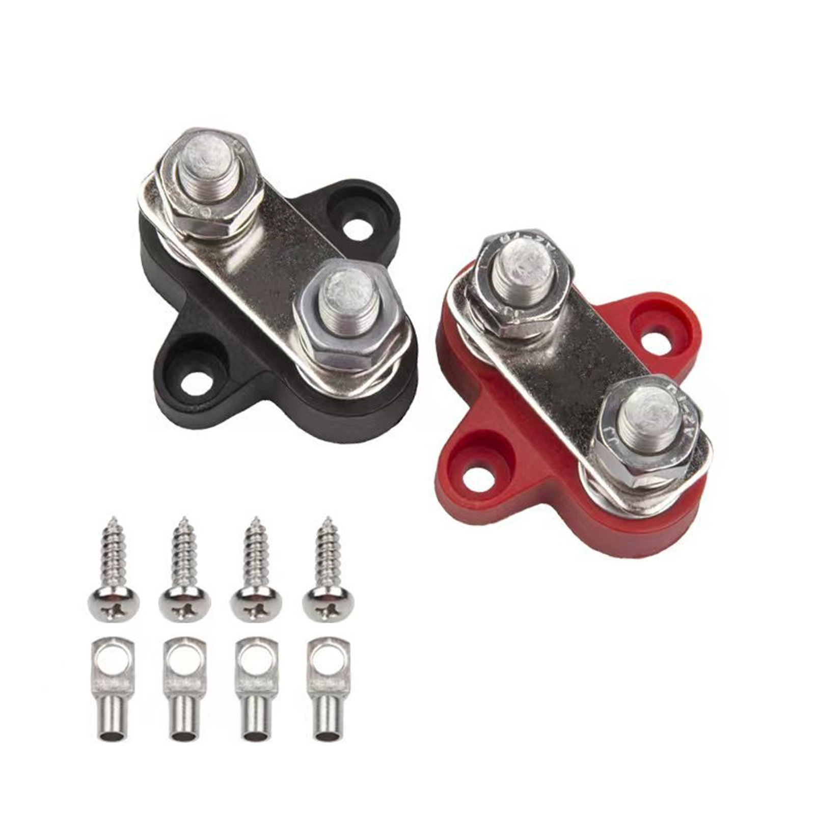 2pcs Bus Bar With Screws Lugs RV Terminal Block Stud Connector ...