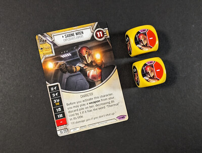 Star Wars Destiny 1x "Sabine Wren #40" Legendary Card + 2x Dice ...