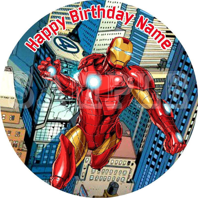 IRON MAN Edible Cake topper image decoration | eBay
