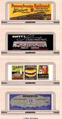 Roadside billboards Z scale signs #93, PRR / diners / fast food | eBay UK