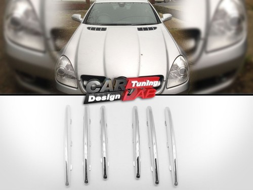 (6) Chrome Hood Molding Grill Grille Vent Cover For 04-11 Mercedes Benz ...