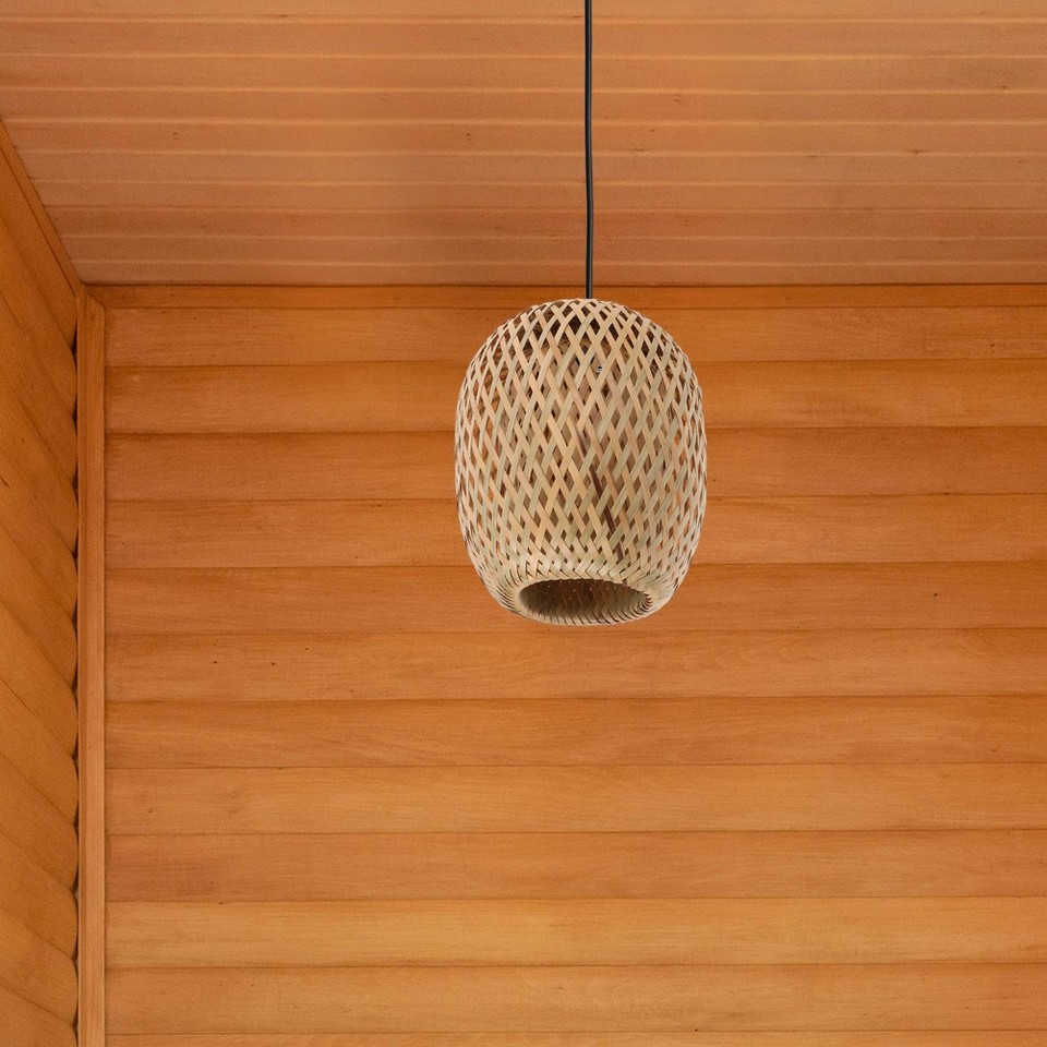 Woven Bamboo Lamp Shade Lamp Cover Rustic Style Woven Lamp Cover Zen ...