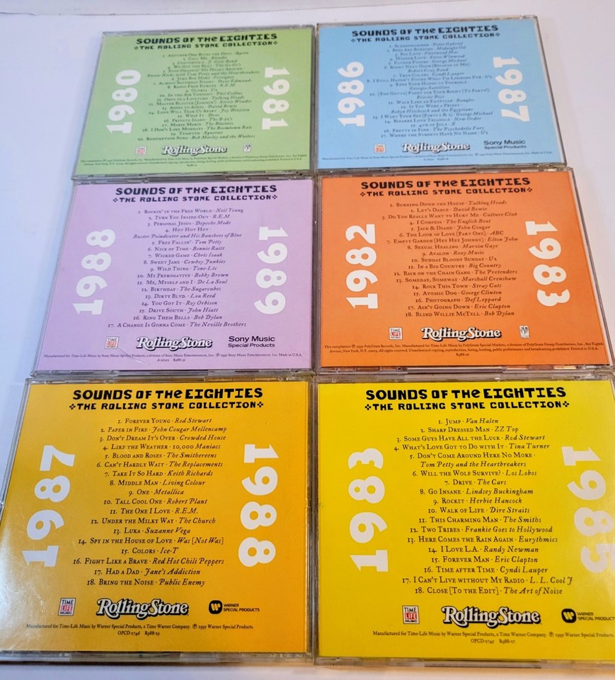 Time Life Sounds Of The Eighties 6 Cd Lot Rolling Stone Collections ...