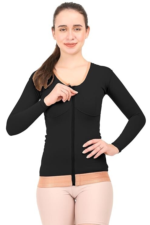 Post Liposuction HIGH Medical Compression Vest |Women| with sleeves ...