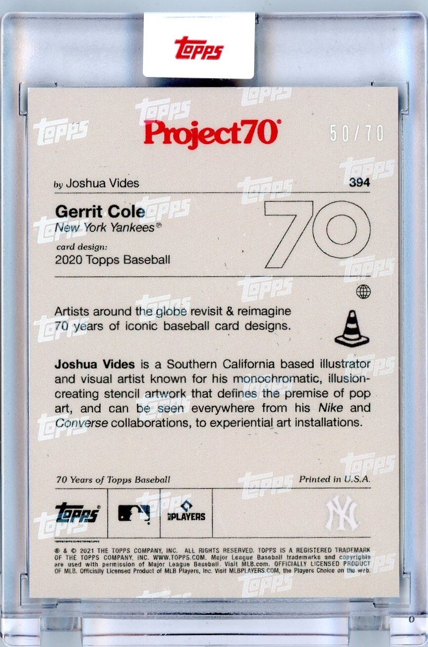 2021 Topps Project 70 - Joshua Vides Rainbow Foil 2020 Topps Baseball ...
