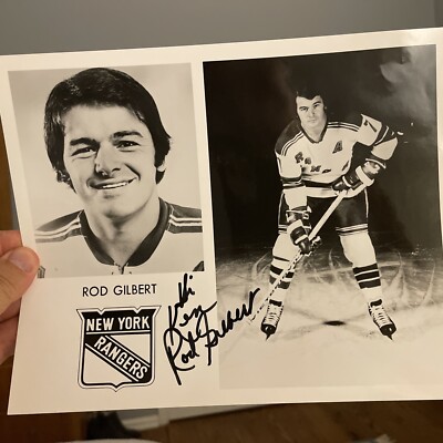 New York Rangers Signed Rod Gilbert 8x10 Black & White Photo REDUCED ...