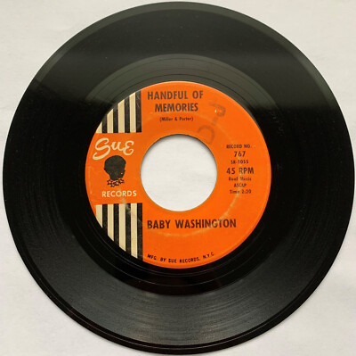 BABY WASHINGTON SUE 767-HANDFUL OF MEMORIES-45RPM-1962 NORTHERN SOUL ...