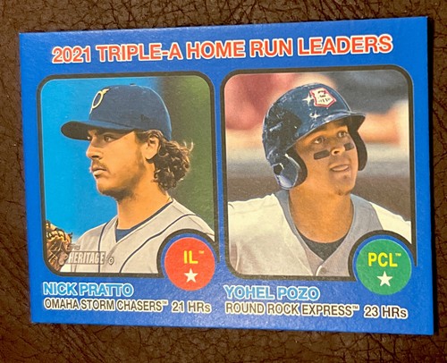 2022 Topps Heritage Minor League NICK PRATTO / YOHEL POZO *Blue ...