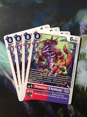 4x Digimon Card Game Growlmon (X Antibody) EX8-012 Chain of Liberation ...