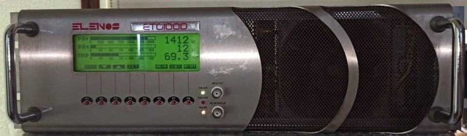 Broadcast Professional Transmitter FM Elenos ETG 1400 watt II Series 88 ...