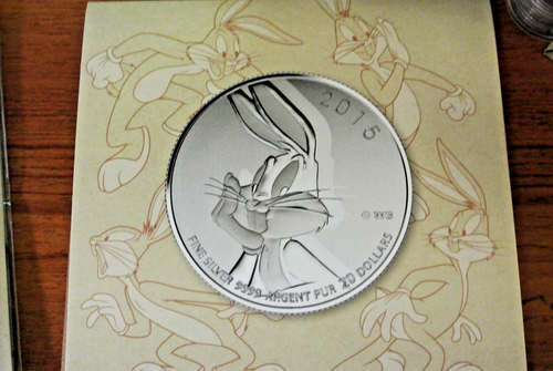 2015 CANADA $20 DOLLAR 99.99 FINE SILVER PROOF COIN - BUGS BUNNY w ...