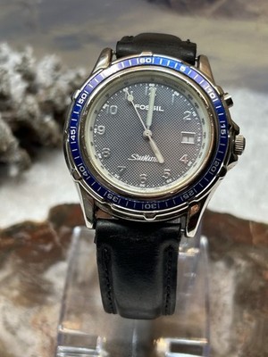 Vintage Men’s Silver Tone Fossil Star Master Quartz Watch. 100% ...