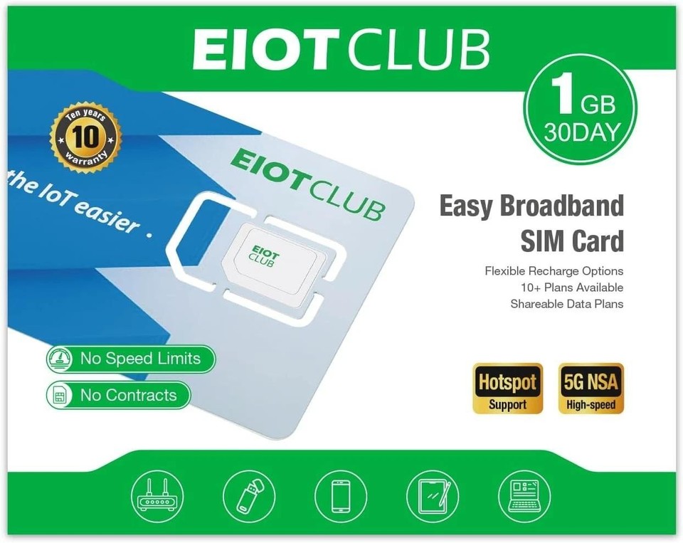 Eiotclub Data Only SIM Card - Ideal for Mobile Wifi Hotspots, Routers ...